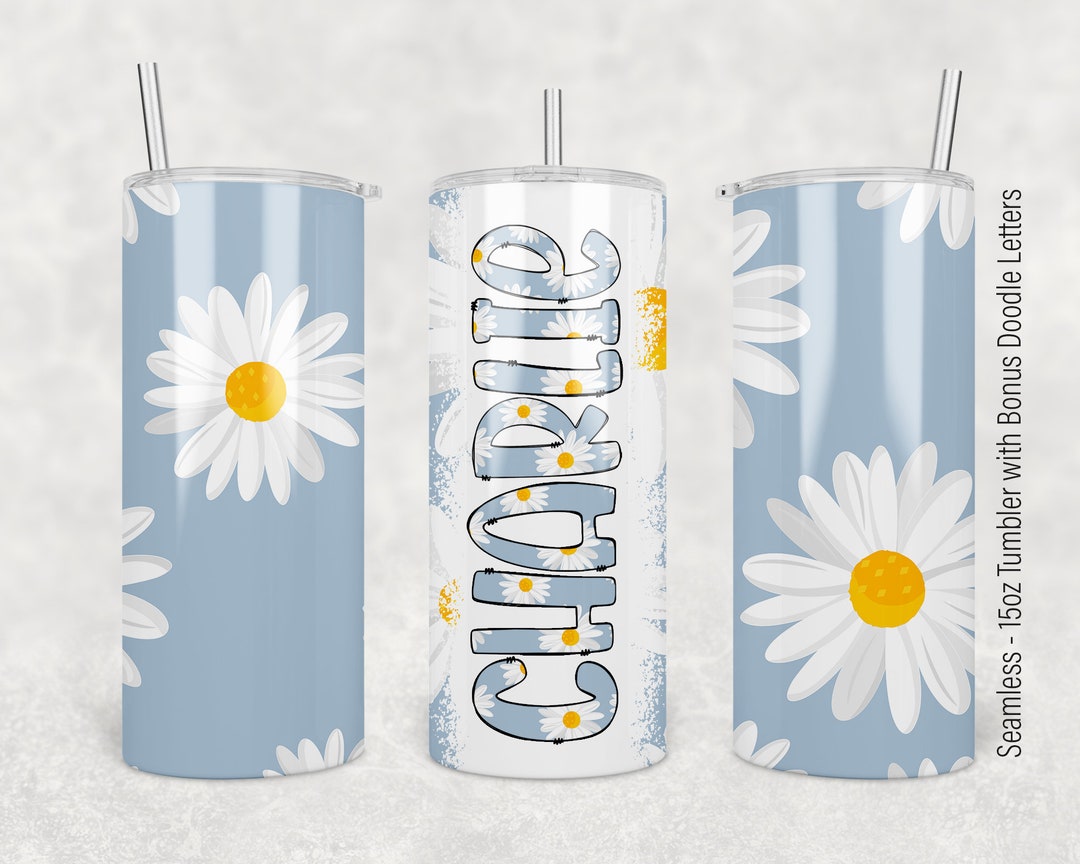 15oz Tumbler Wrap With Matching Doodle Letters, Hand Drawn Alphabet ...