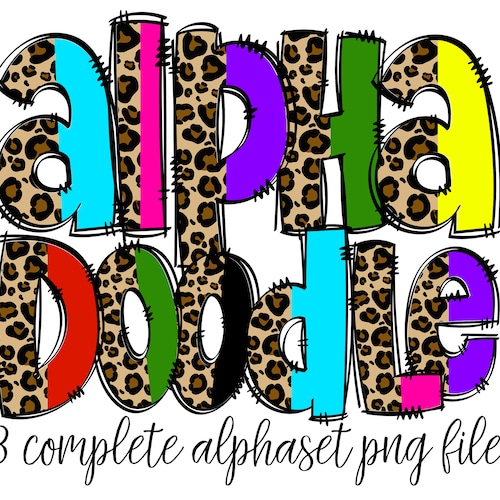 Alphabet Png Files Leopard Doodle Letters Cheetah Letters Png - Etsy