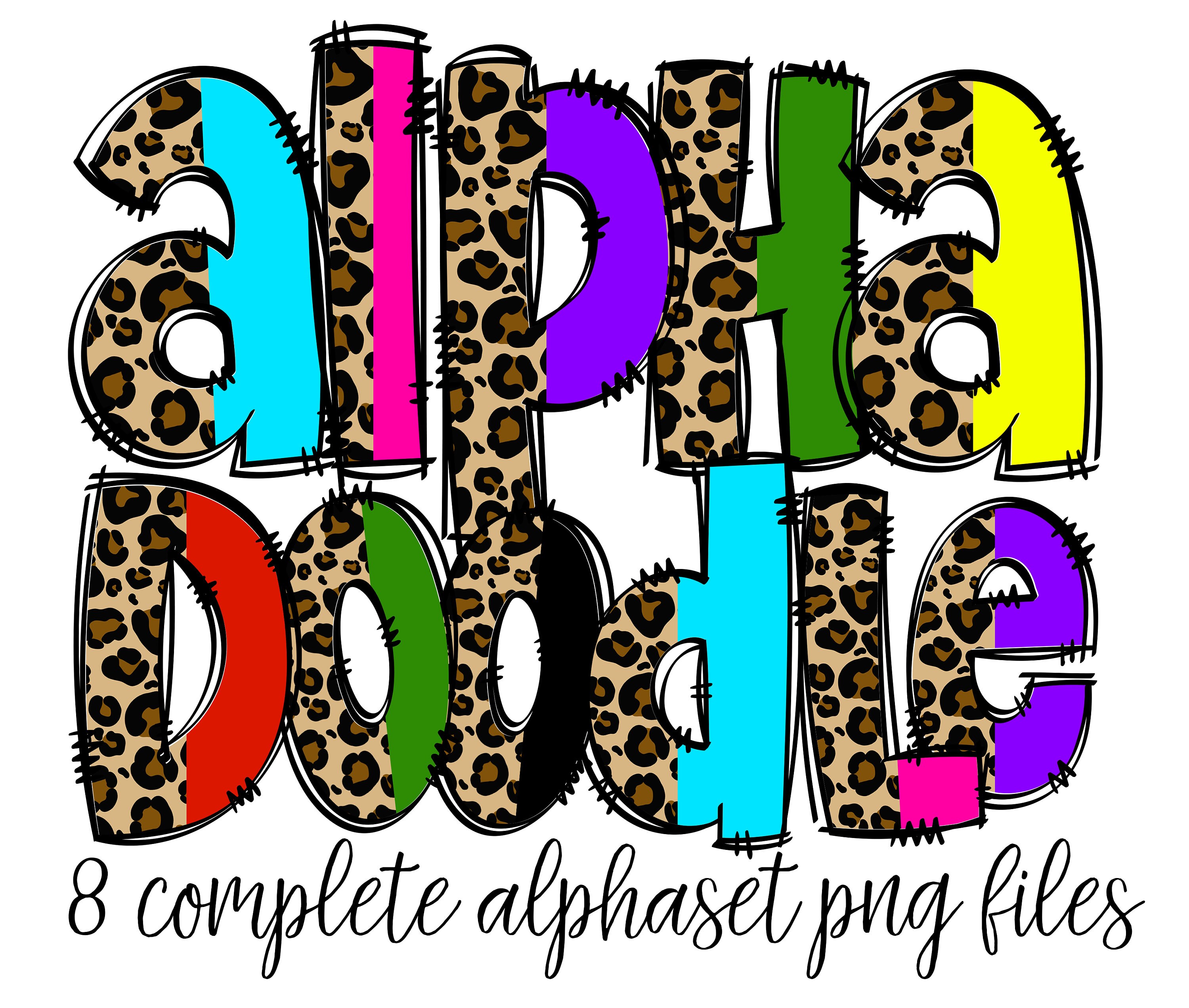 Colorful Cheetah Print Letters