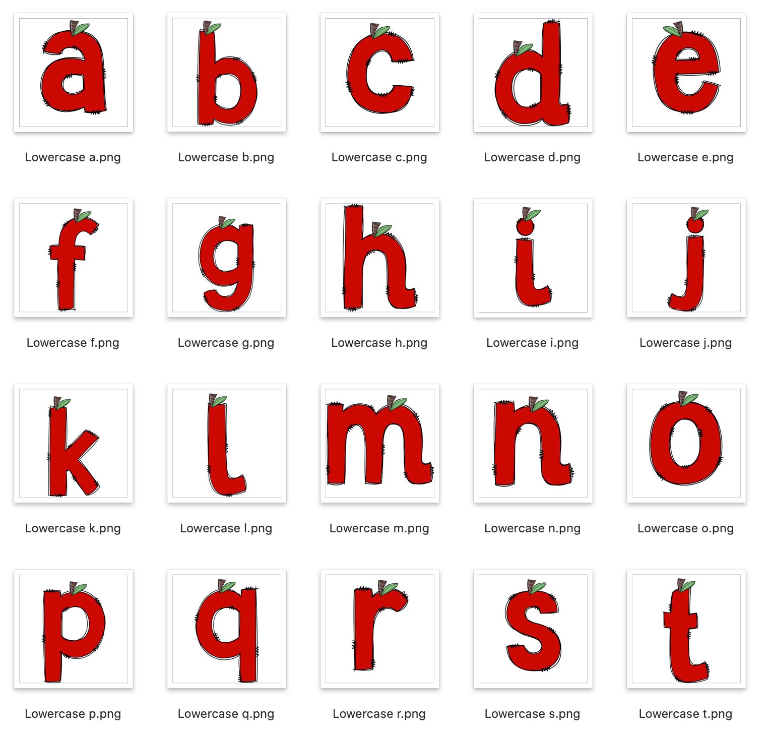 APPLE Teacher Doodle Letters, Back to School, Fruit Hand Drawn Doodle ...