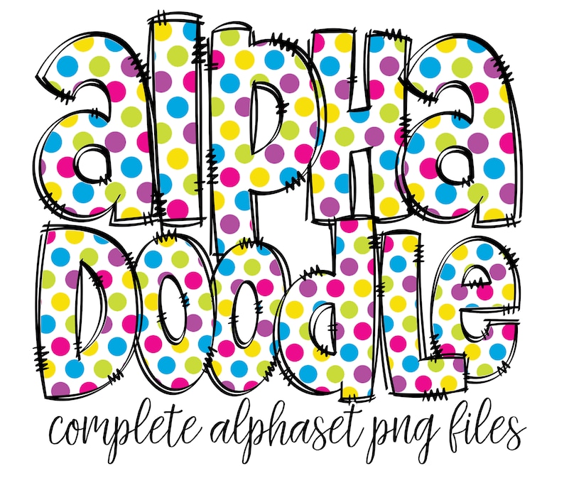 Bright Rainbow Alphabet Letters PNG Bundle Unicorn Doodle - Etsy