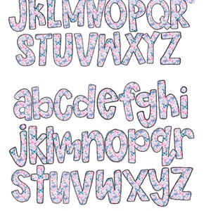 Pastel Butterflies Pink Blue Purple Spring Floral Alphabet Letters PNG ...
