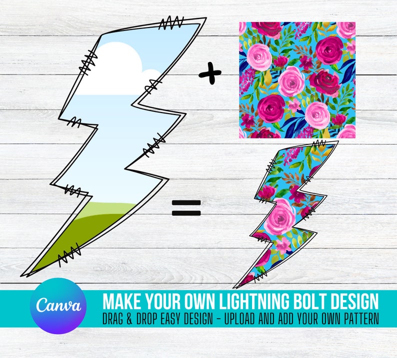 Add Your Own Pattern Doodle Lightning Bolt Create Digital Design ...