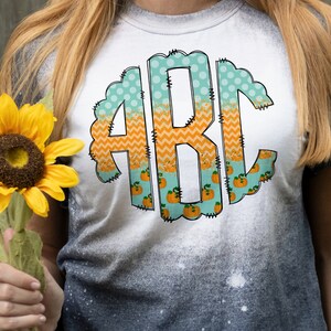 Fall Monogram Letters, Digital Download, Autumn Scalloped Doodle Letter ...