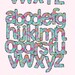 Spring Flowers on Blue Mega Doodle Letter Bundle, Alphabet Set, Clip ...