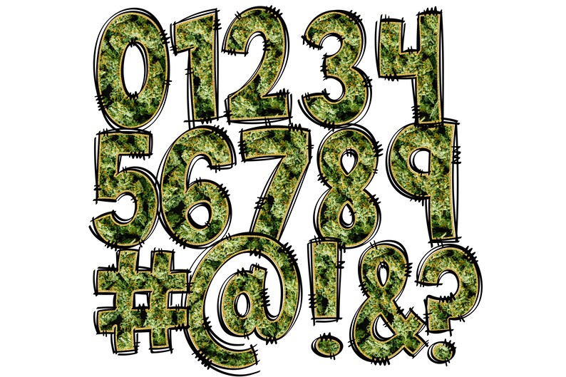 Weed Doodle Alphabet Letters PNG Bundle 420 Design Hand Drawn - Etsy