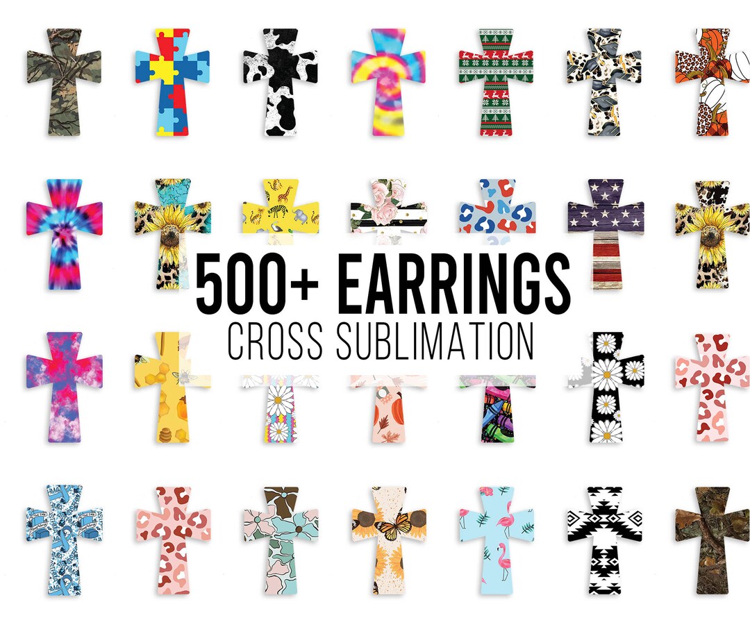 Cross Earrings Sublimation, Cross Sublimation, Cross Earring Bundle ...