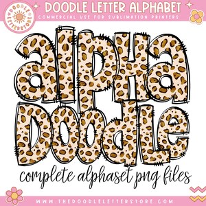 Highland Cow Lover Rustic Cowhide Doodle Alphabet Letters PNG Bundle ...