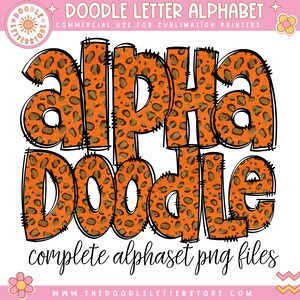 Highland Cow Lover Rustic Cowhide Doodle Alphabet Letters PNG Bundle ...