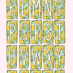 Lemon Watercolor Mega Doodle Letter Bundle, Alphabet Set, Clip Art ...