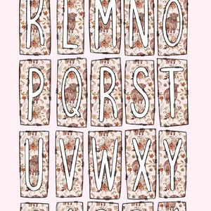 Fall Highland Cow Pattern Mega Doodle Letter Bundle, Alphabet Set, Clip ...