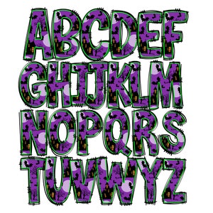 Halloween Doodle Letters With Clip Art PNG Files, Make Your Own Name ...
