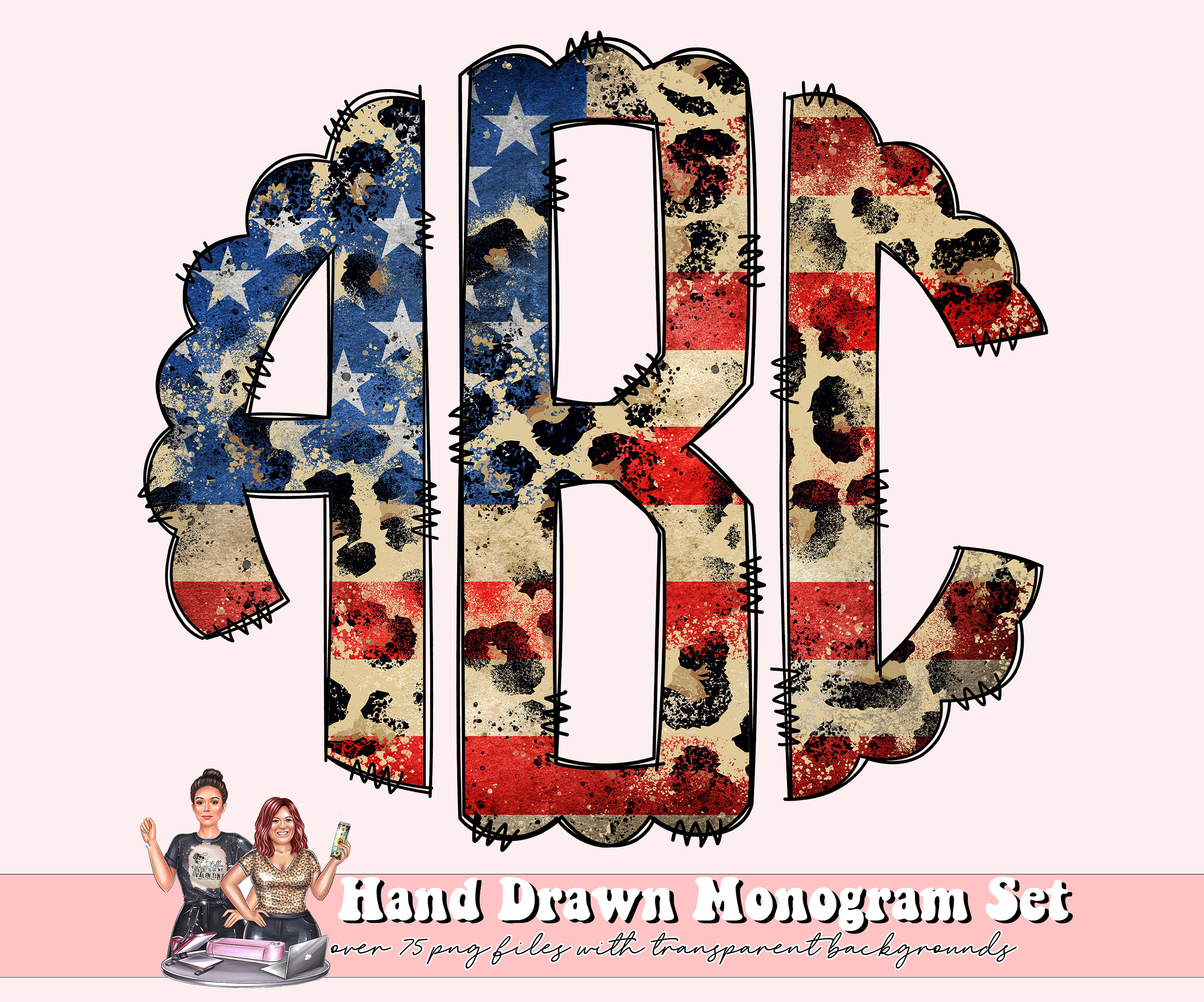 USA Monogram Full Alphabet Individually Saved Monogram Letters, Circle ...