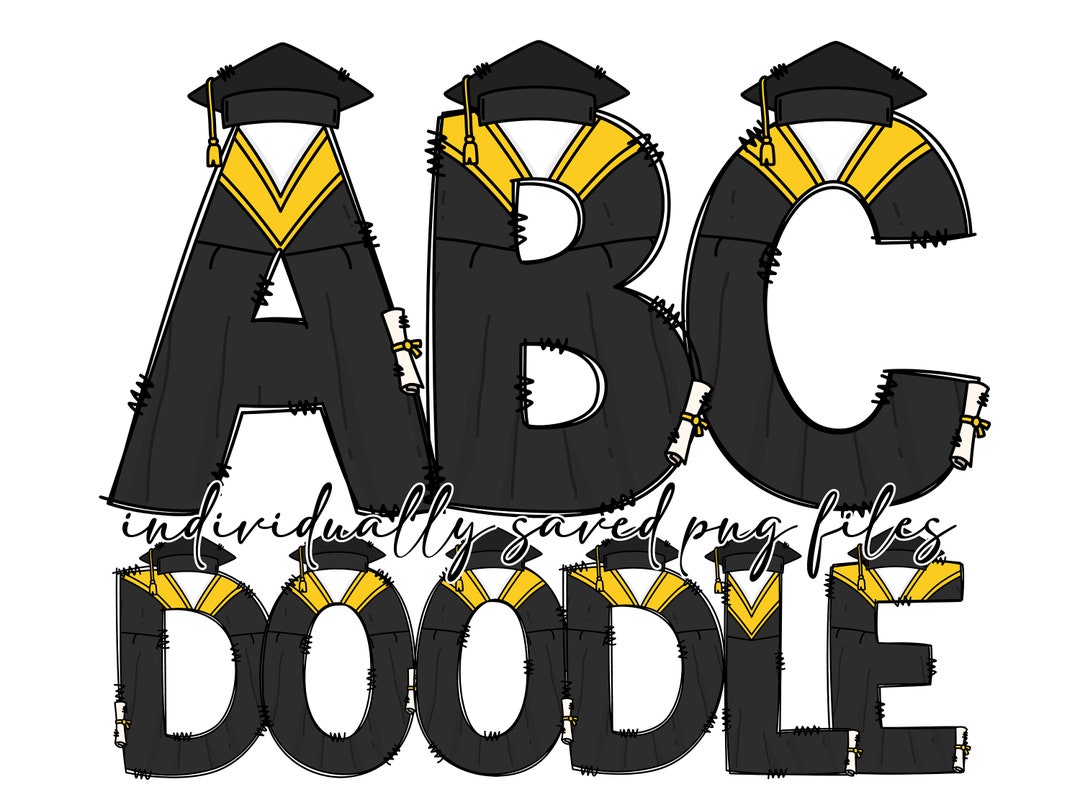 Graduation Alphabet Letters PNG Bundle, School Grad 2023 Graduation Hat ...