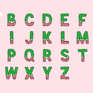 Christmas Clip Art & Doodle Letters and Numbers, Uppercase Alphabet Set ...