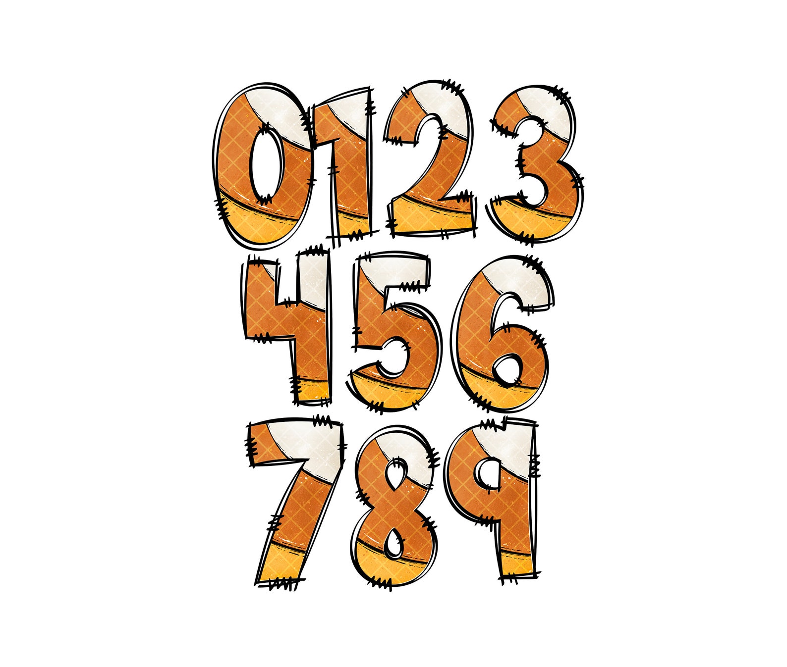 Candy Corn Halloween Doodle Letters, Hand Drawn Doodle Alpha Bundle ...