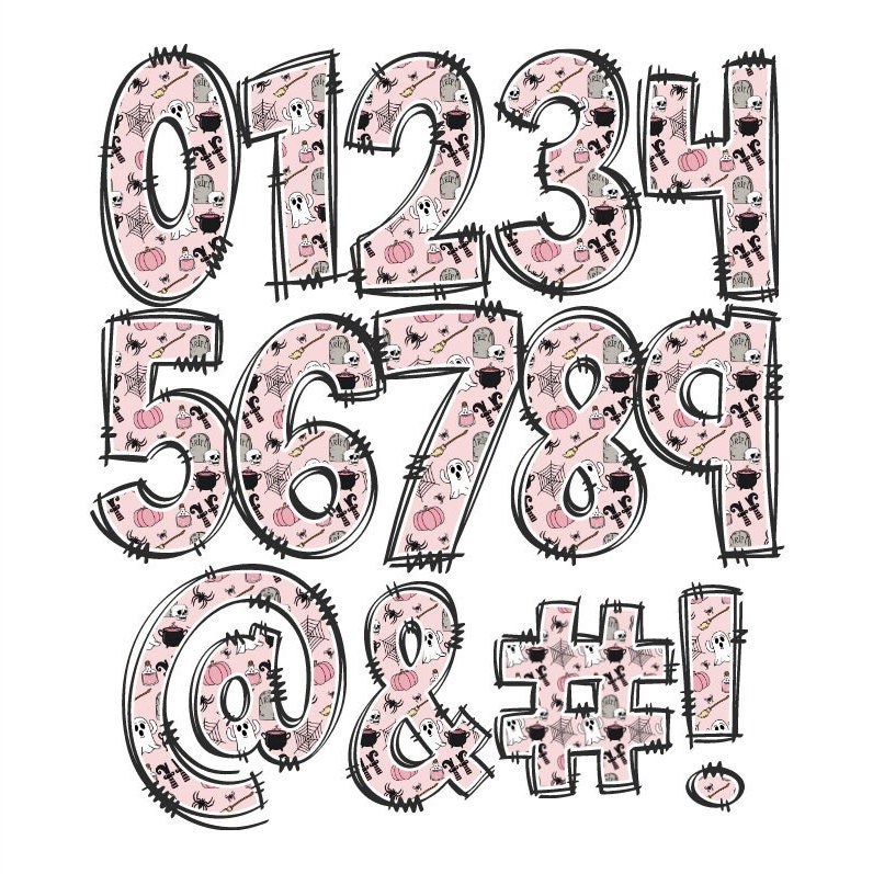Halloween Doodle Letters With Matching Tumbler Girls Pink - Etsy