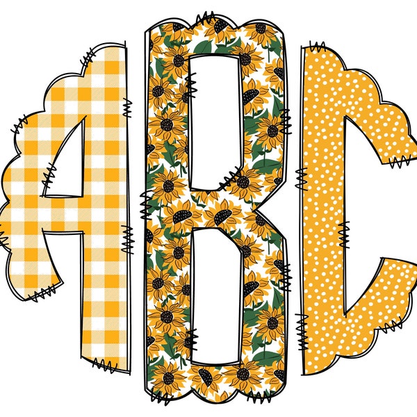 Sunflower Monogram - Etsy