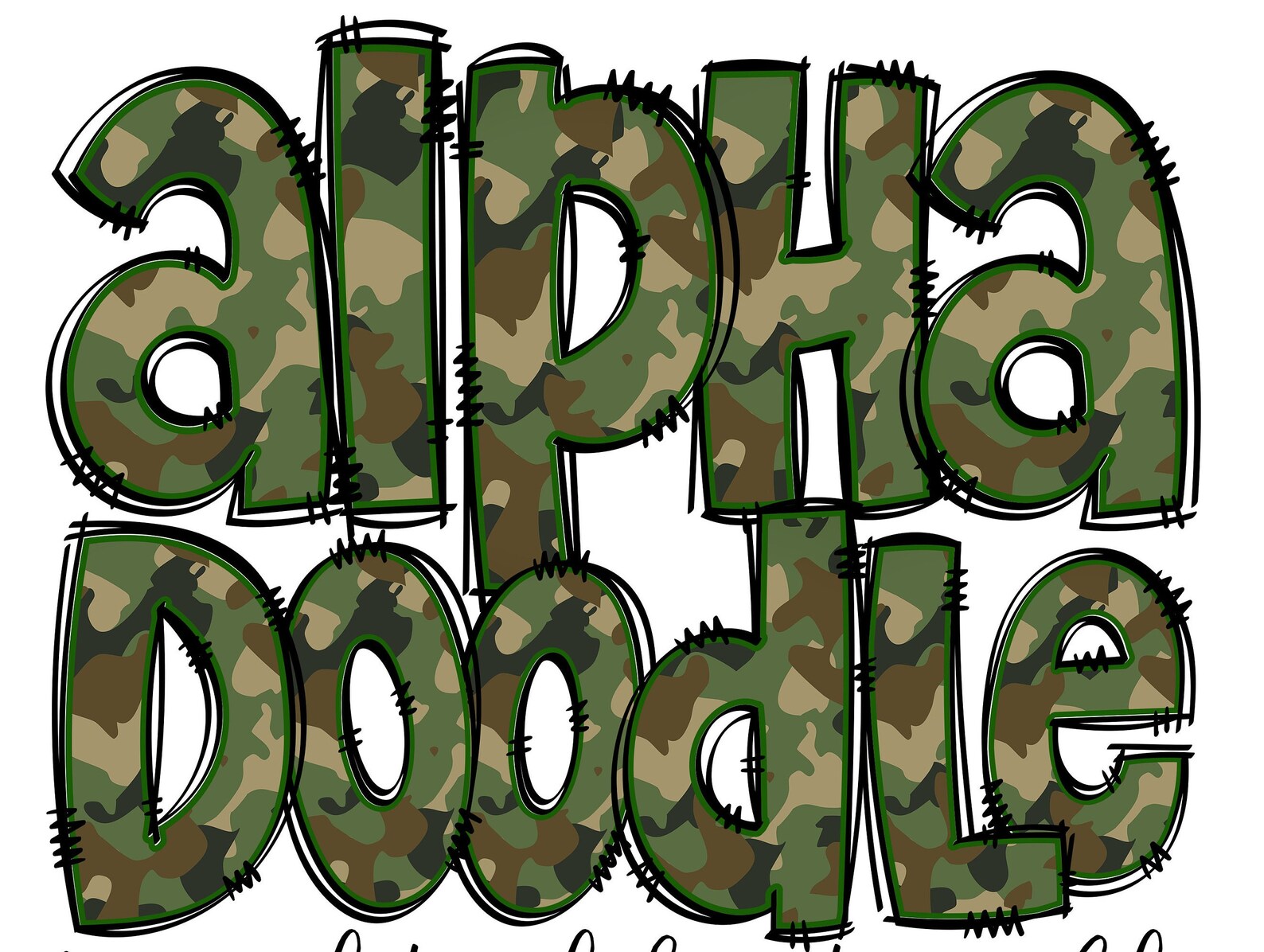 Camo Doodle Alphabet Letters PNG Bundle Military Camouflage - Etsy