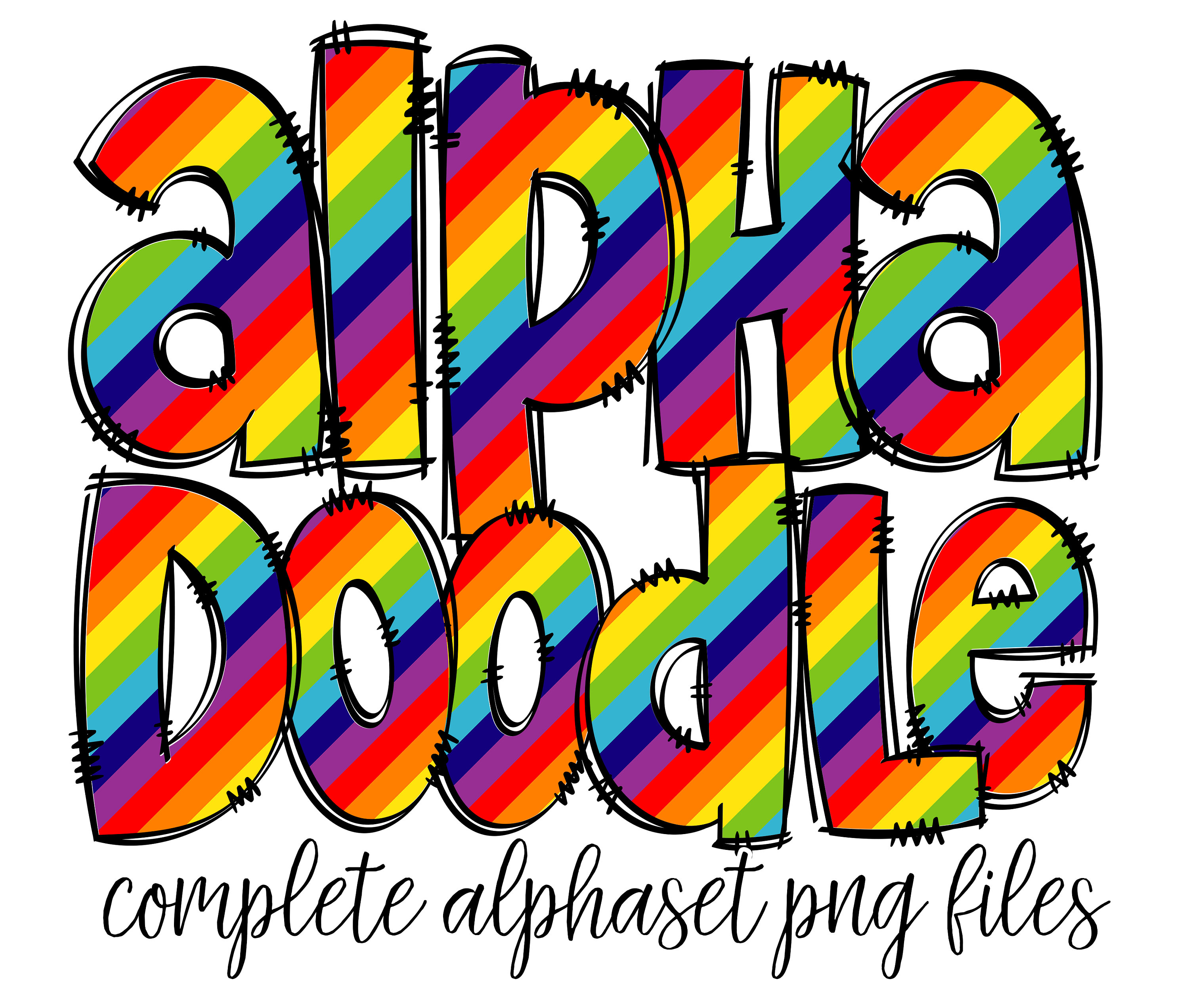 Rainbow Alphabet Letters PNG Bundle Rainbow Colourful Bright - Etsy