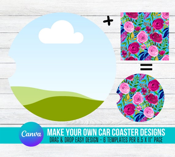 Design Your Own CAR COASTERS on CANVA With Commercial Use - Etsy