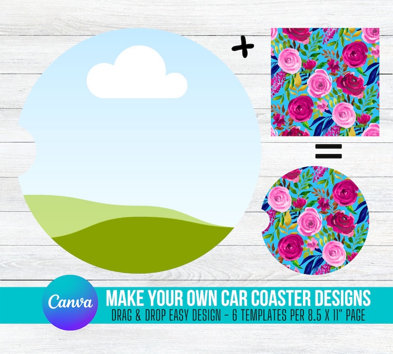 Design Your Own CAR COASTERS on CANVA With Commercial Use - Etsy