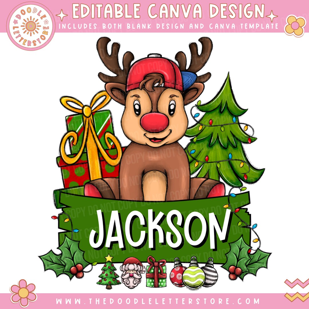 EDITABLE Christmas Name Holder, Canva Template, Make Your Own Name ...
