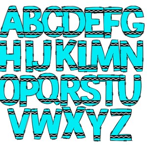 Crayon Doodle Letters, Back to School Font, Teacher Sublimation ...