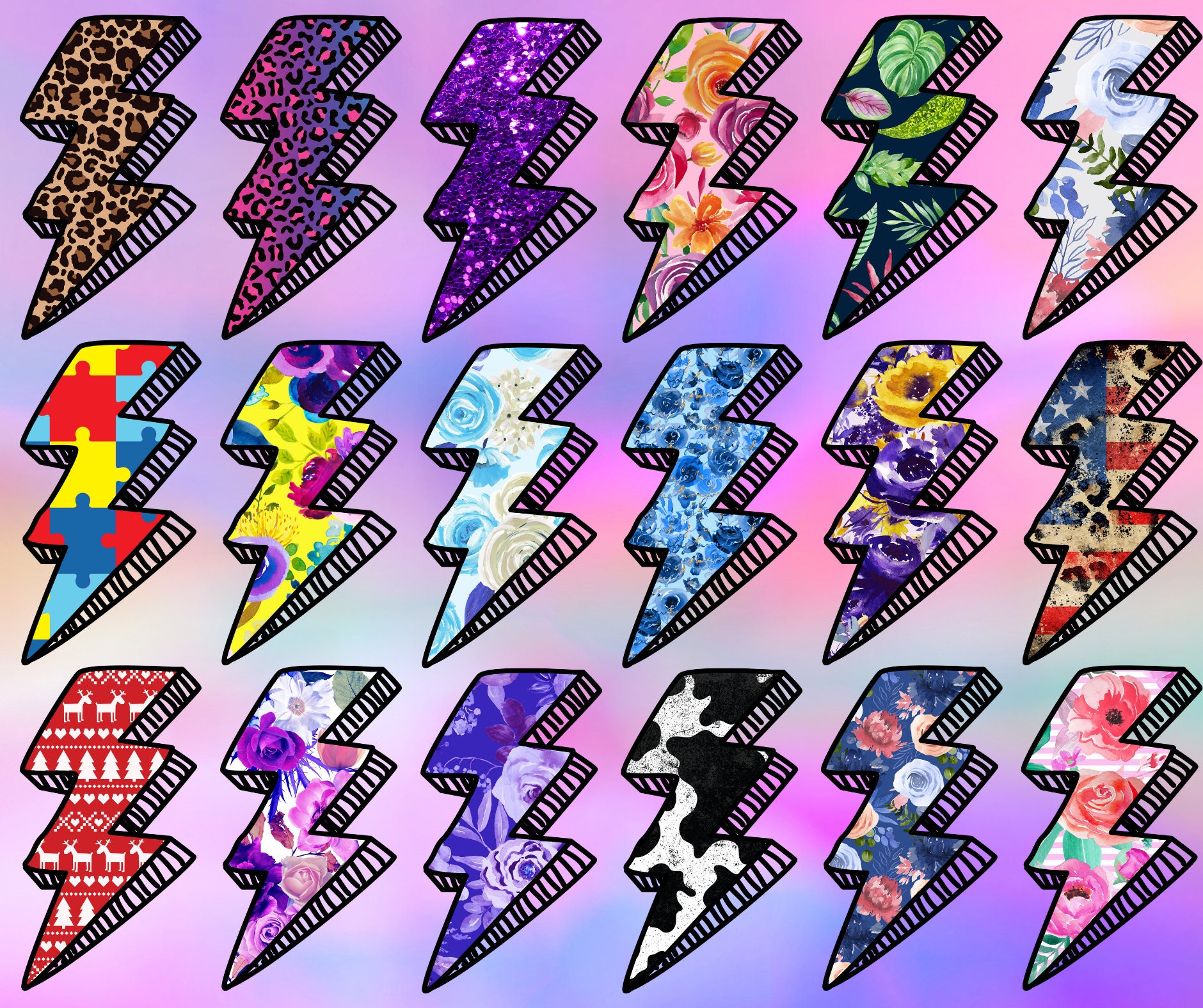 50 Lightening Bolt Design Elements Commercial Use - Etsy