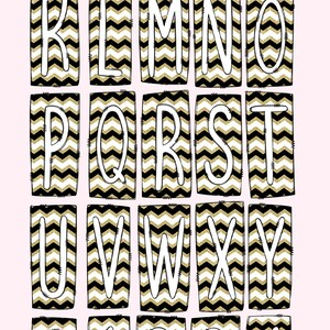 Graduation Chevron Gold Mega Doodle Letter Bundle, Alphabet Set, Clip ...