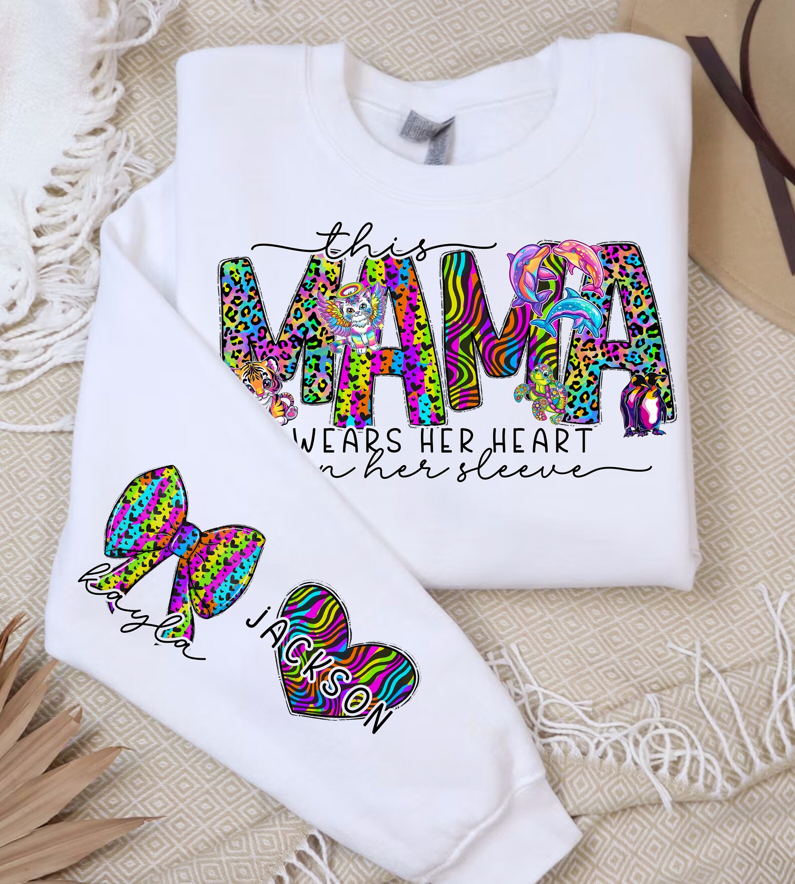 Neon 90's Nostalgia Doodle Letters With Matching Clip Art, Rainbow ...