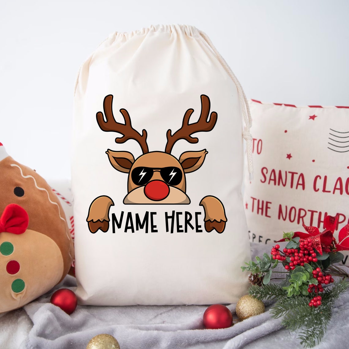 EDITABLE Reindeer Name Holder, Canva Template, Make Your Own Name ...