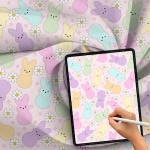 Pastel Easter Bunny Peep Kids Boys Cute Seamless Paper Repeating ...