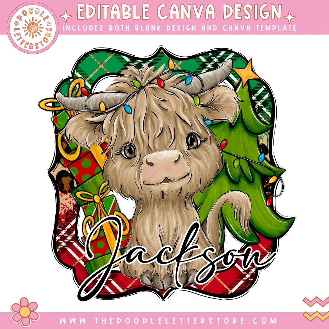 EDITABLE Christmas Name Holder, Canva Template, Make Your Own Name ...