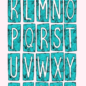 Turquoise Mega Doodle Letter Bundle, Alphabet Set, Clip Art Letters ...