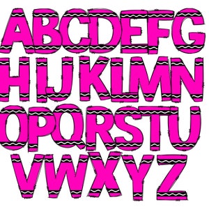 Crayon Doodle Letters, Back to School Font, Teacher Sublimation ...