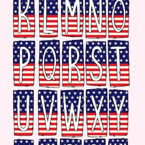 Usa Bright Flag Mega Doodle Letter Bundle, Alphabet Set, Clip Art ...