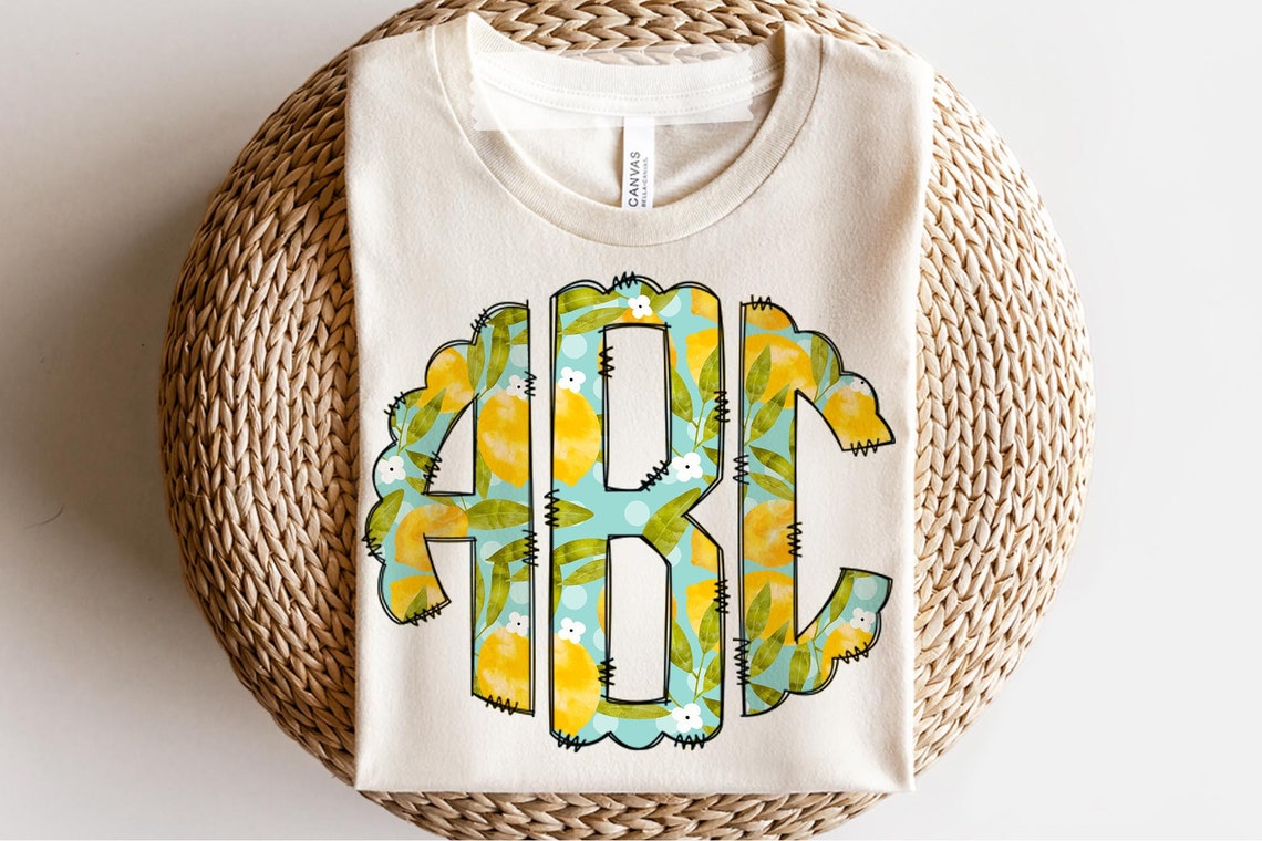 Lemon Watercolor Mega Doodle Letter Bundle, Alphabet Set, Clip Art ...