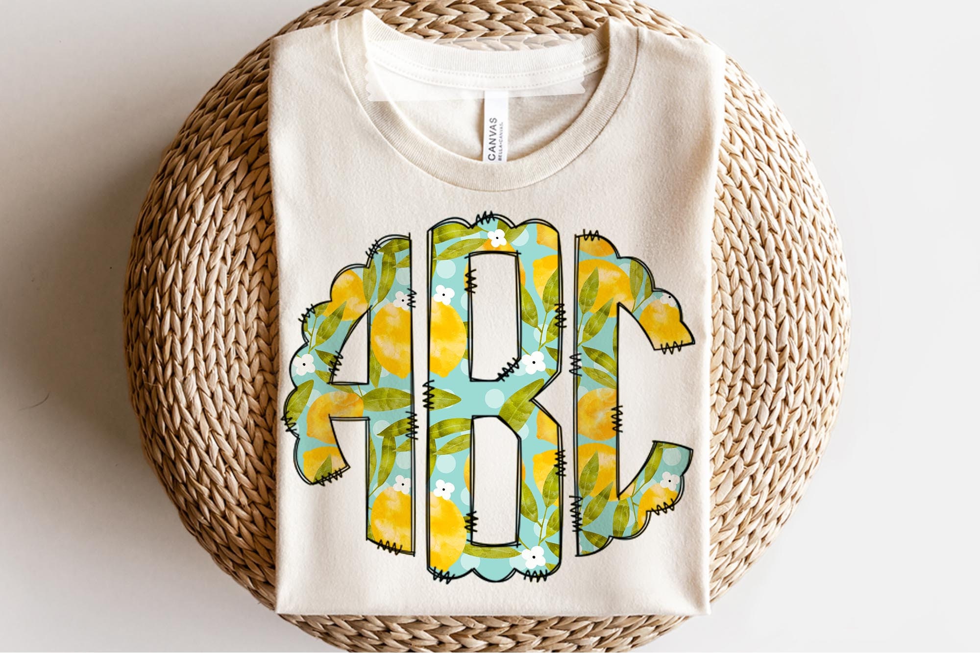 Lemon Watercolor Mega Doodle Letter Bundle, Alphabet Set, Clip Art ...