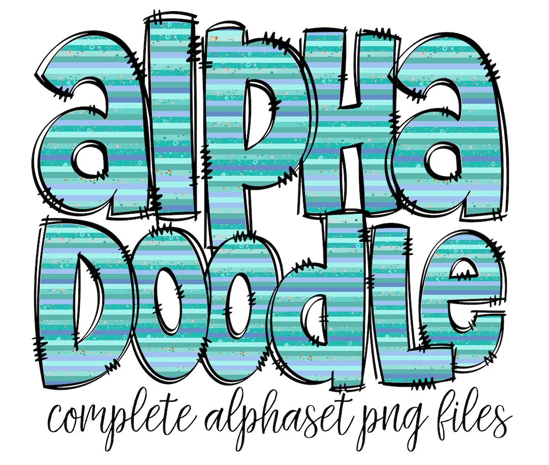 Blue Stripes Alphabet Letters PNG Bundle, Summer Mothers Day Flower ...