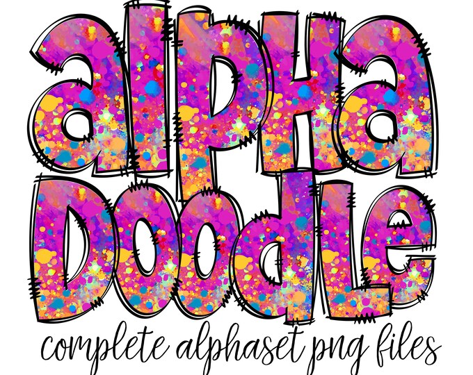 Doodle Alphabet PNG, Alphabet Letters PNG Bundle, Hand Drawn Doodles ...