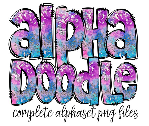 Pink Purple Blue Glitter Abstract Alphabet Letters PNG Bundle - Etsy