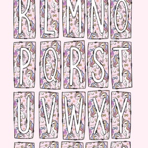 Unicorn Mini Mega Doodle Letter Bundle, Alphabet Set, Clip Art Letters ...