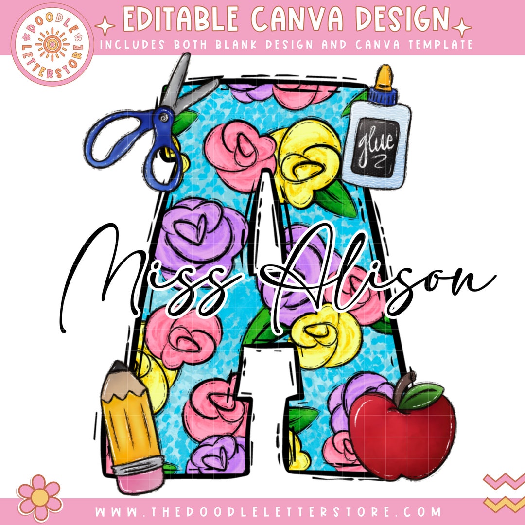 EDITABLE Back to School Doodle Letter, CANVA TEMPLATE, Make Your Own ...