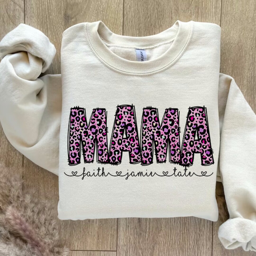 Floral Mama Png, Mama Flower Glitter Png, Mama Flower With Kids Names ...