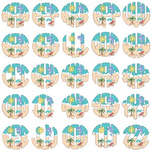 Summer Beach Lover, Summer Vacation Family Holiday, Popular Doodle ...