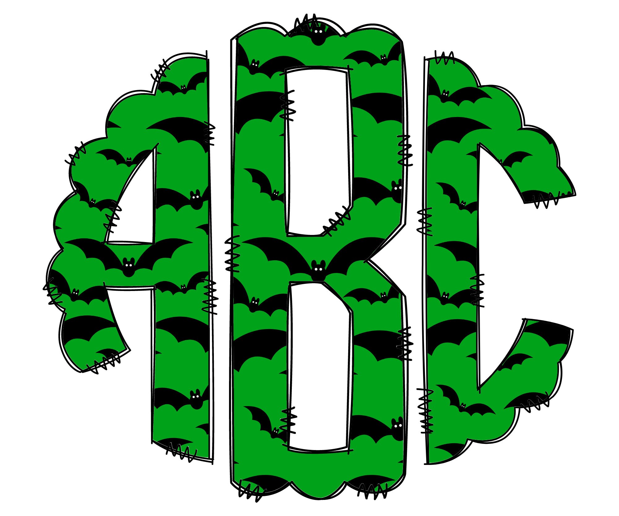 Halloween Monogram Letters Spooky Sublimation PNG Elements - Etsy