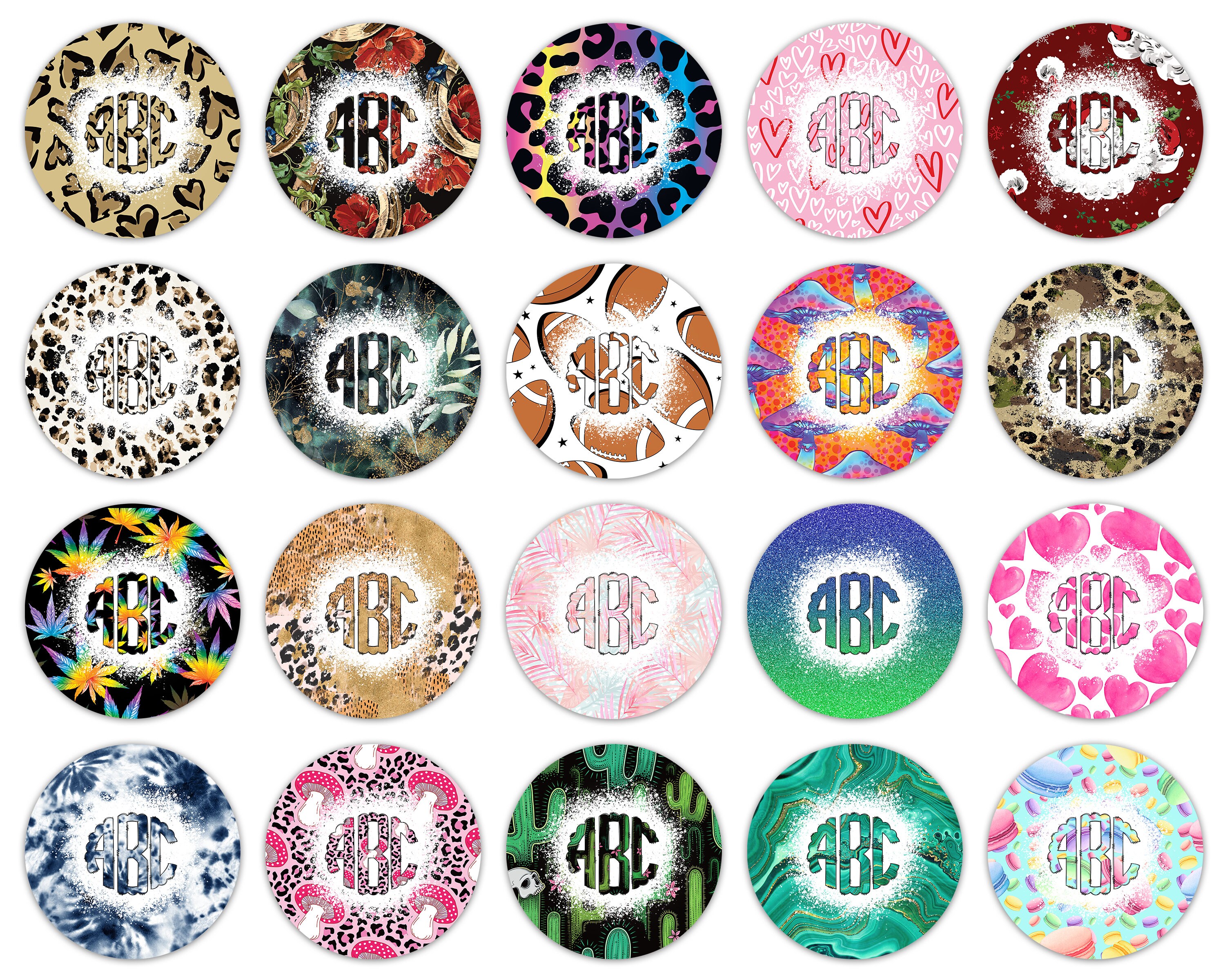 Car Coaster Bundle With Matching Monograms Clip Art Design | Etsy