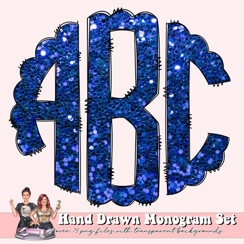 Blue Leopard Doodle Font Bundle PNG Hand Drawn Cheetah Letter - Etsy