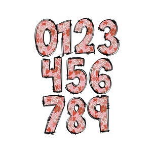 Pink Doodle Letters, Hand Drawn Doodle Alpha Bundle Patterned Numbers ...